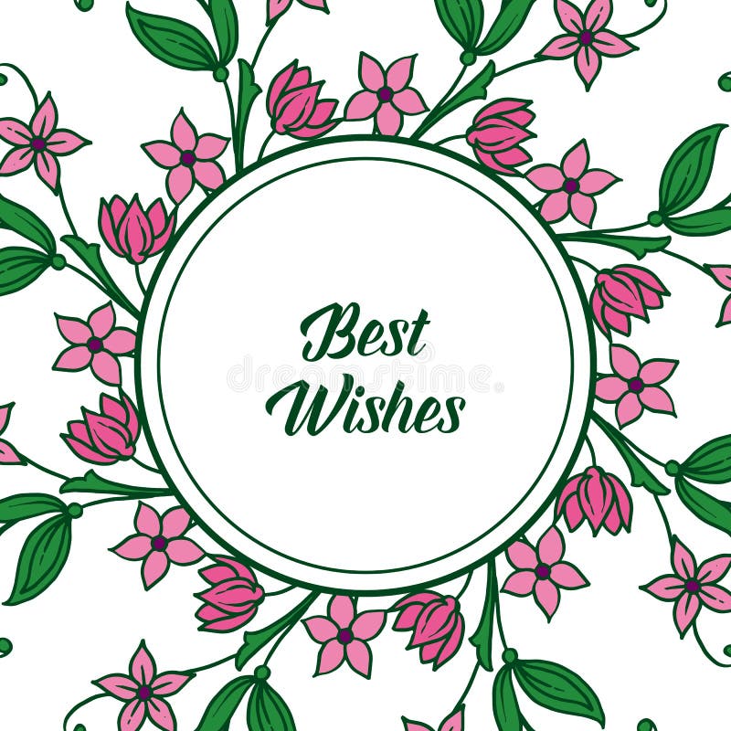 Vector Illustration Writing Best Wishes with Abstract Purple Wreath ...