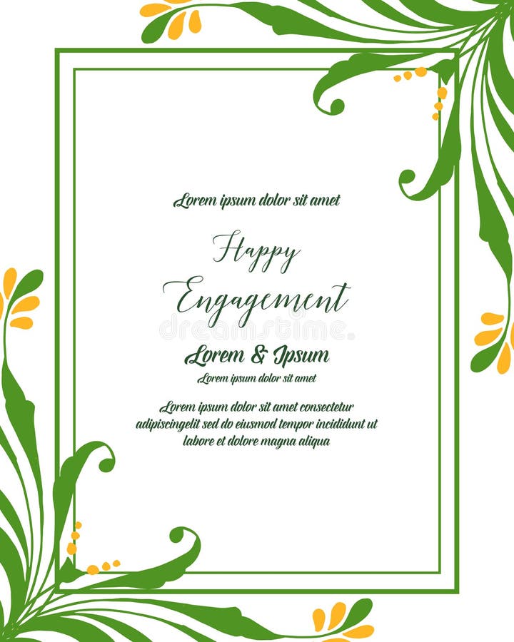 Vector Illustration Writing Happy Engagement for Decoration of Wreath ...