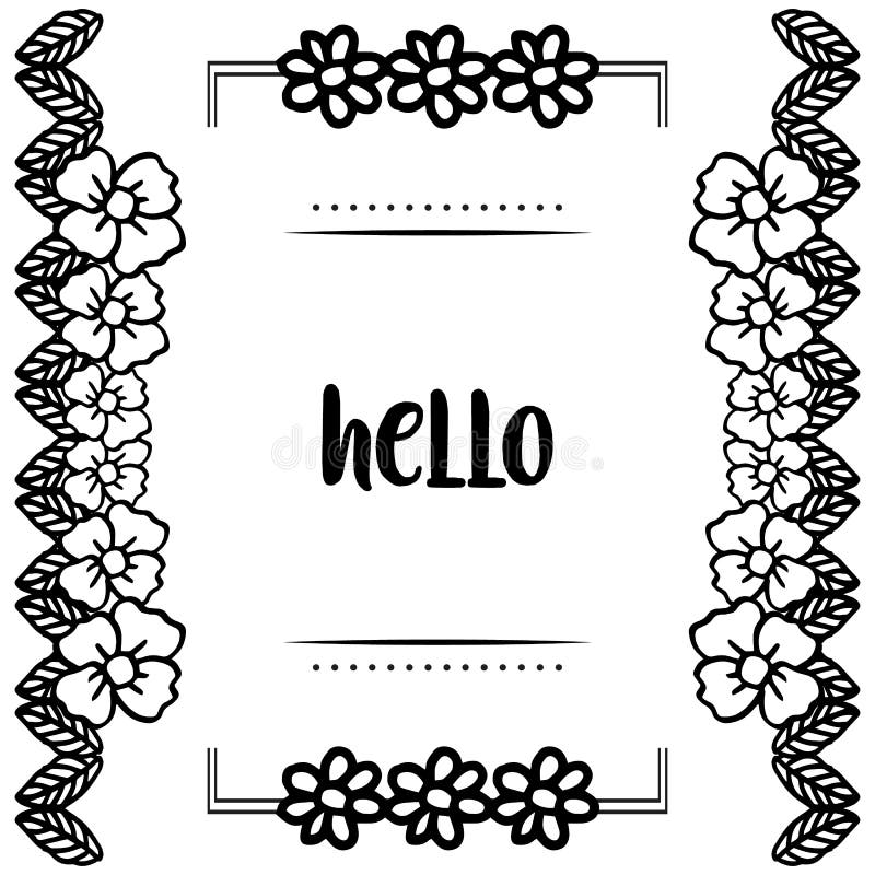 Vector Illustration Writing Hello for Decoration Wreath Frame Stock ...