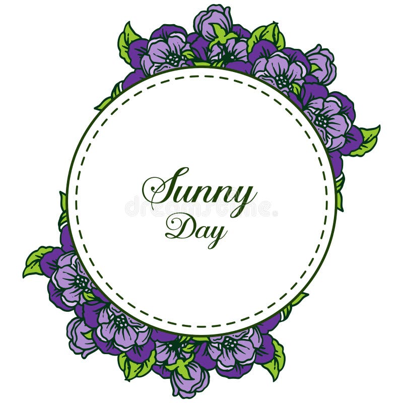 Vector Illustration Writing Sunny Day with Various Floral Frame Stock ...