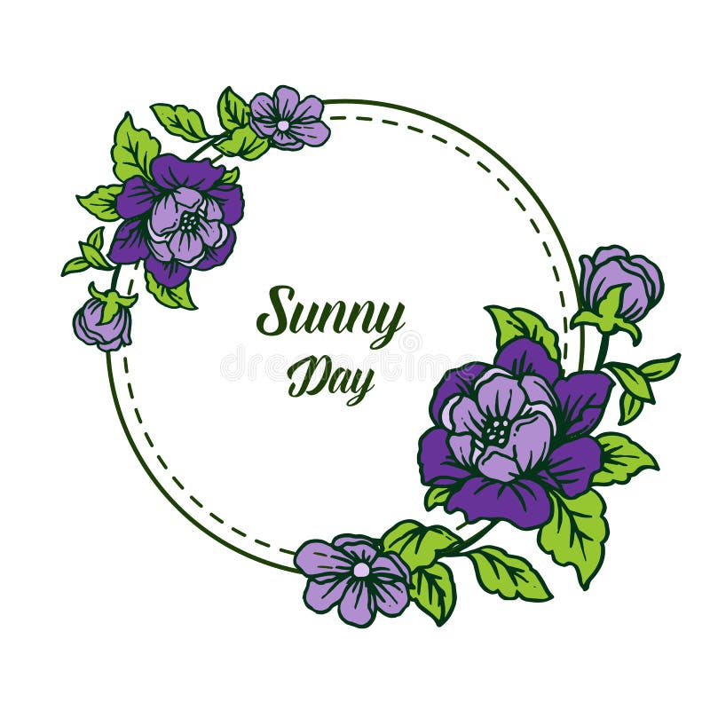 Vector Illustration Writing Sunny Day with Various Floral Frame Stock ...