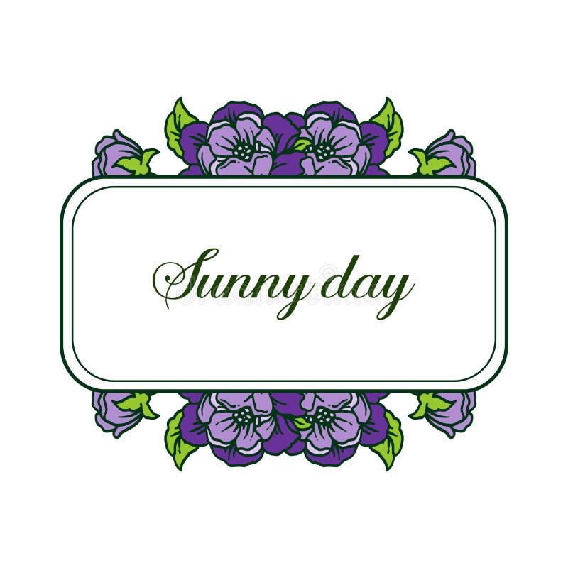 Vector Illustration Writing Sunny Day with Various Floral Frame Stock ...