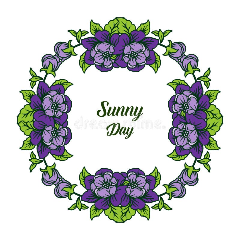 Vector Illustration Writing Sunny Day with Various Floral Frame Stock ...