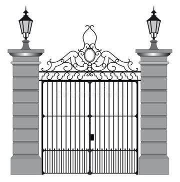 Wrought Iron Gate Drawing Stock Illustrations – 270 Wrought Iron Gate ...