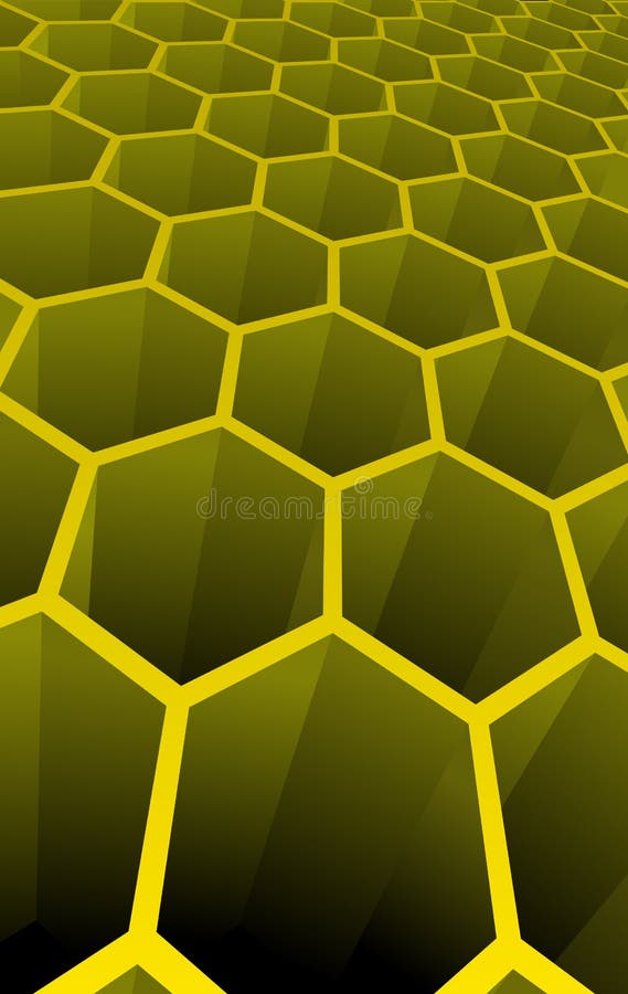 Vector Illustration of Yellow 3d Abstract Cells Stock Vector ...