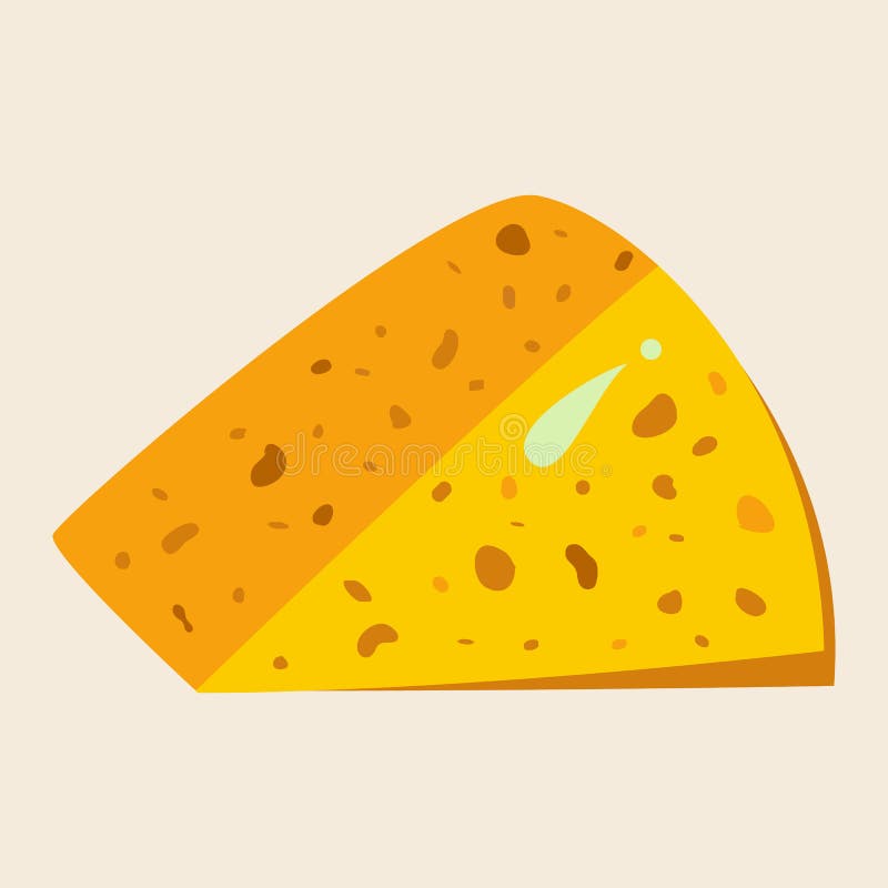 Vector Illustration of a Yellow Cheese Icon in a Flat Design. Stock ...