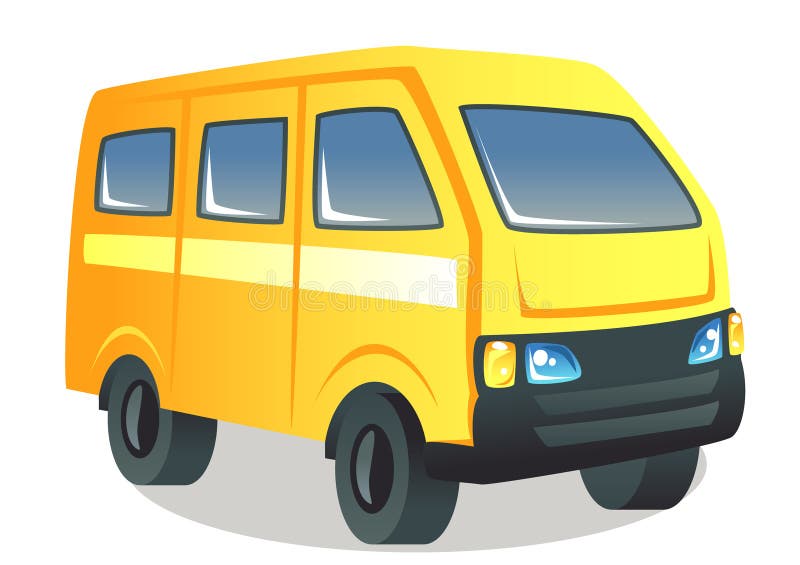 A Yellow Colour School Van Vector Stock Vector - Illustration of vector ...