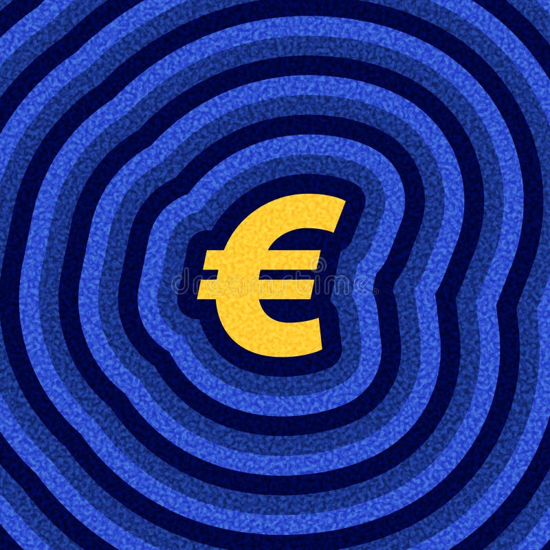 Euro Currency Symbol in Blue Waves Stock Illustration - Illustration of ...