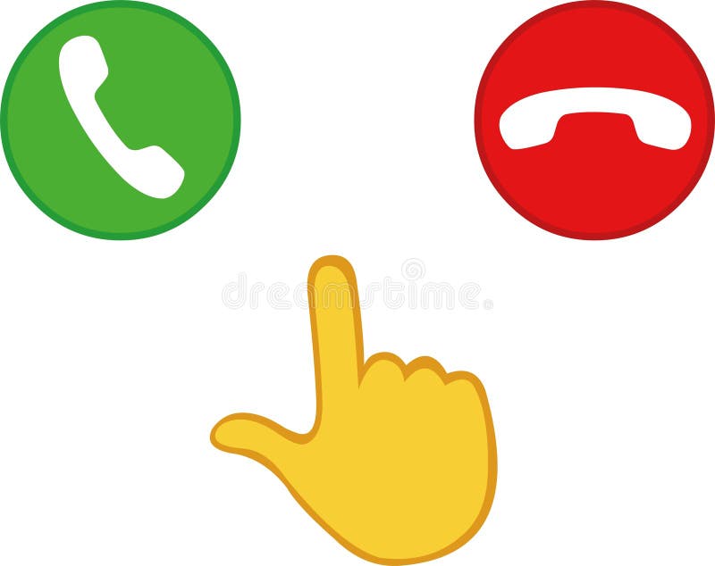 Vector Illustration Yellow Hand Button Accept and Decline Stock Vector ...