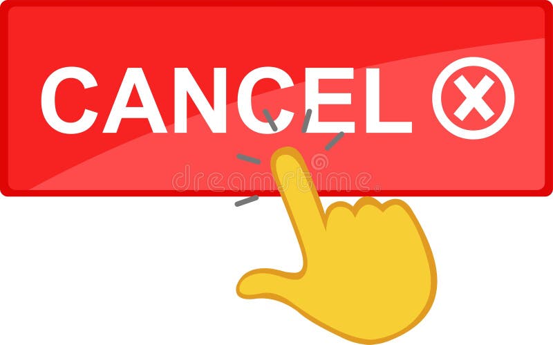 Yellow Hand Touch Cancel Button Stock Vector - Illustration of ...