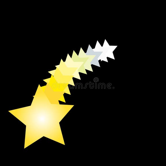 Vector Illustration Yellow Shooting Star Stock Illustration ...