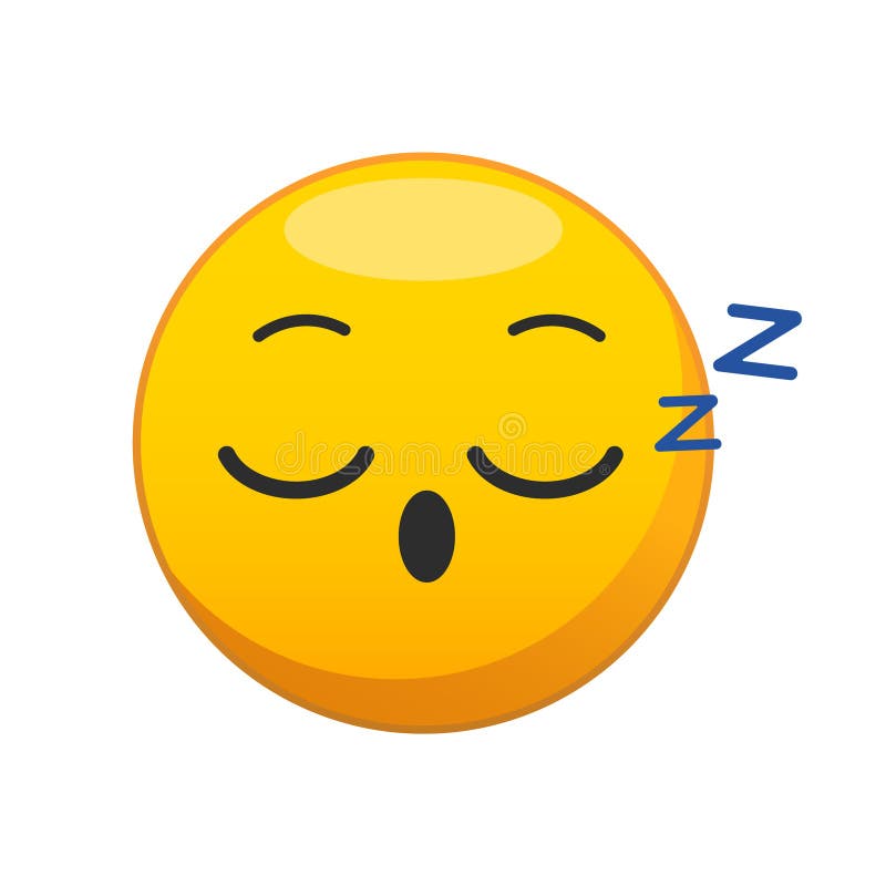 Vector Illustration of a Yellow Sleepy Face. Stock Vector ...