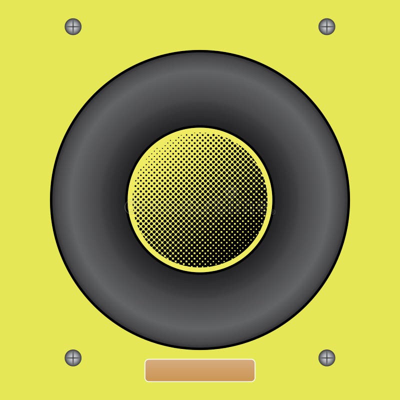 Vector Illustration of Yellow Sound Speaker Vector Eps10. Classic Round ...