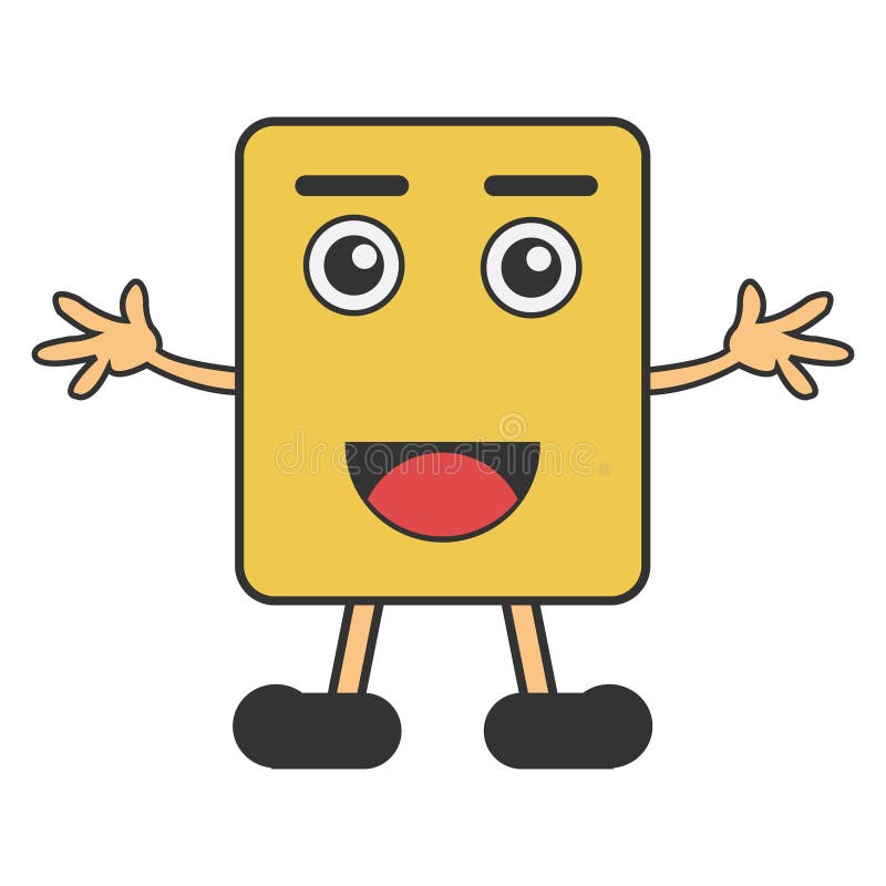 Vector Illustration of a Yellow Square Shape Cartoon Stock Vector ...
