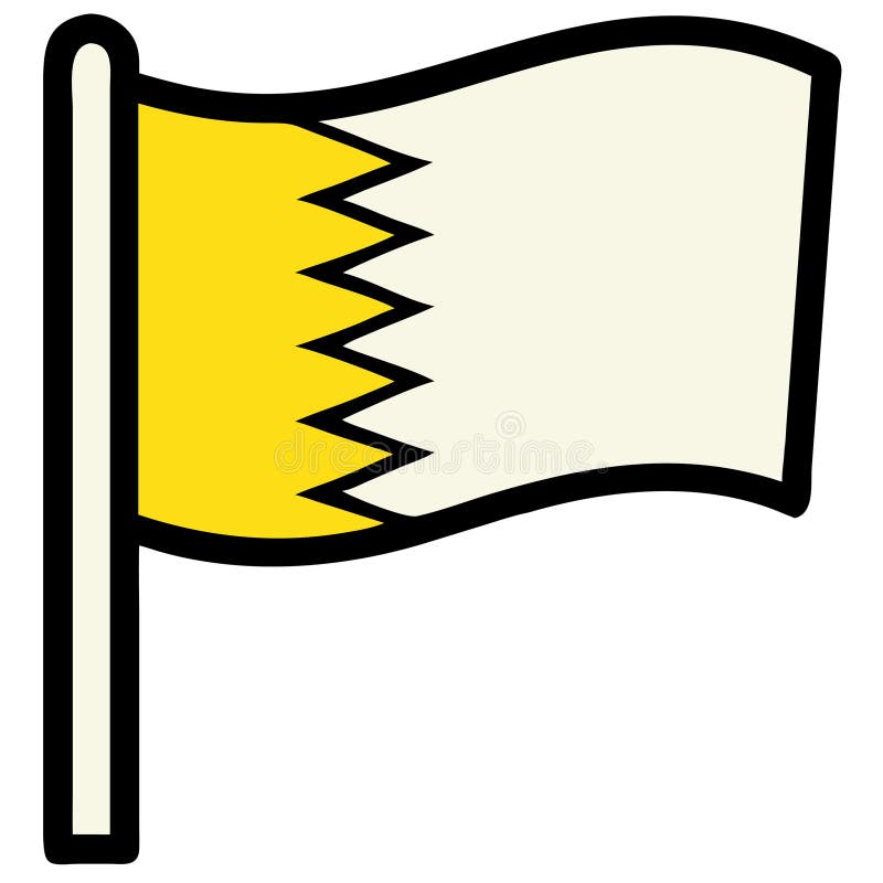Vector Illustration of Yellow and White Waving Flag Symbolizing ...