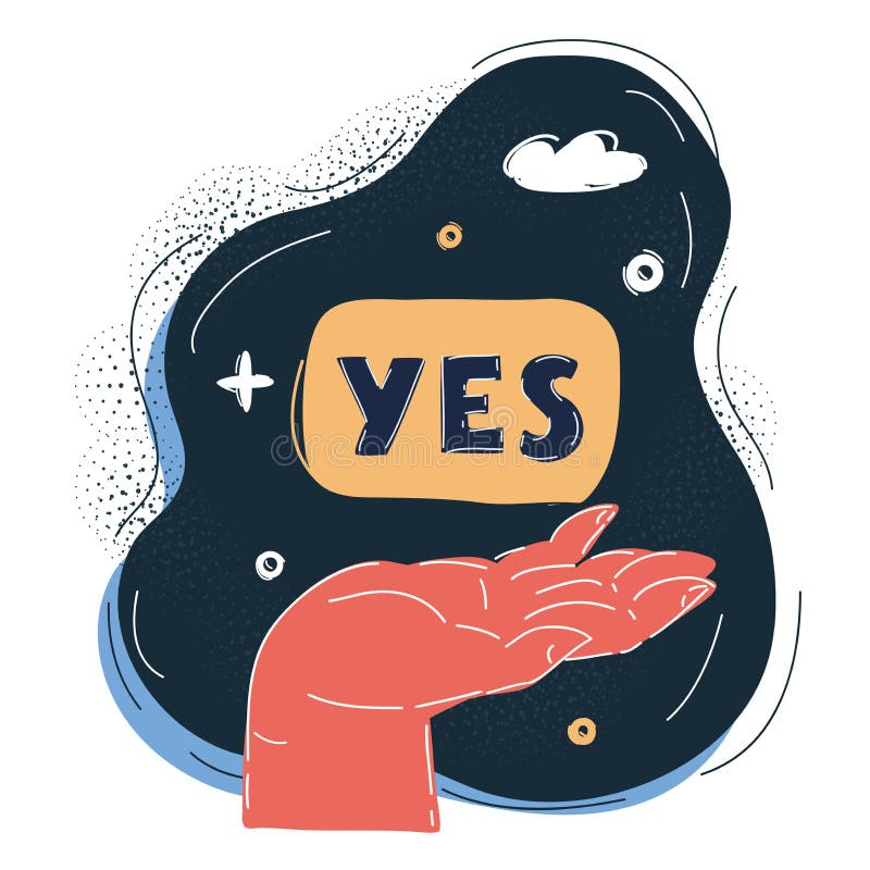 Vector Illustration of Yes on Dark Stock Vector - Illustration of good ...