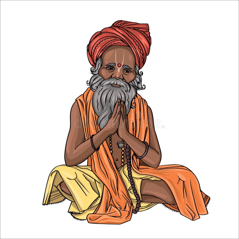 Sadhu Meditating Stock Illustrations – 126 Sadhu Meditating Stock ...