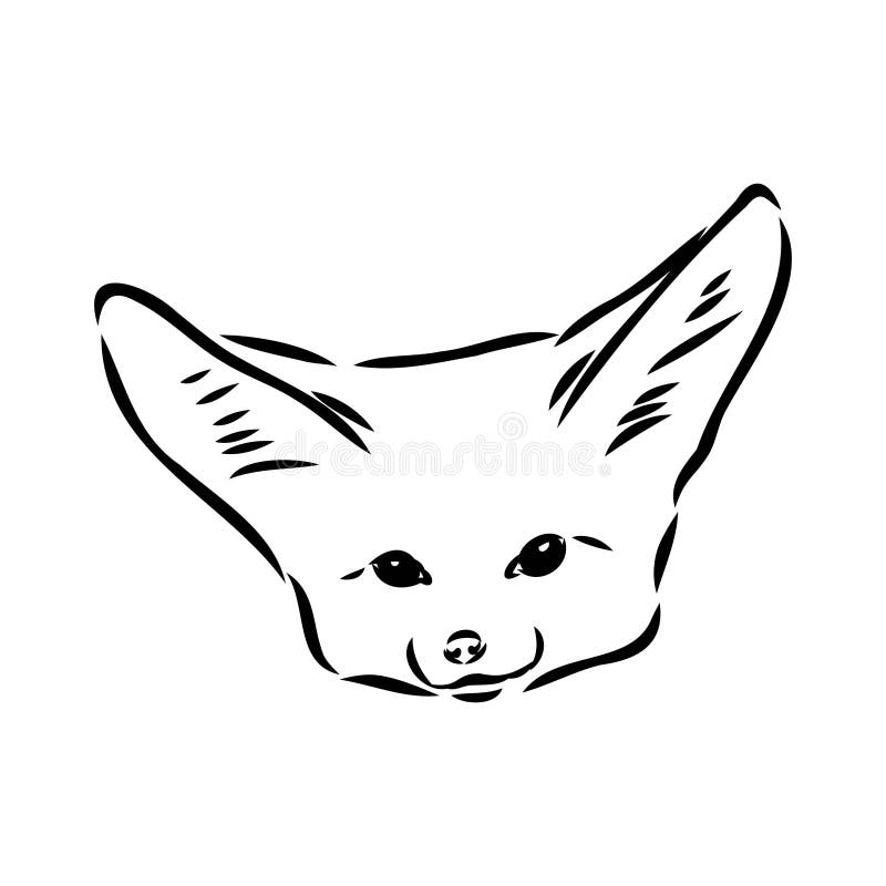 Vector Illustration of a Young Fennec Fox Walking. Fox Fenek Vector ...