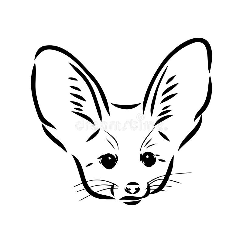 Vector Illustration of a Young Fennec Fox Walking. Fox Fenek Vector ...