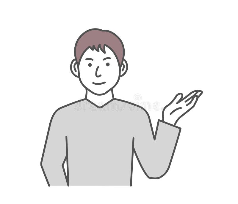 Man Showing Gesture Introducing Presentation Stock Illustrations – 60 ...