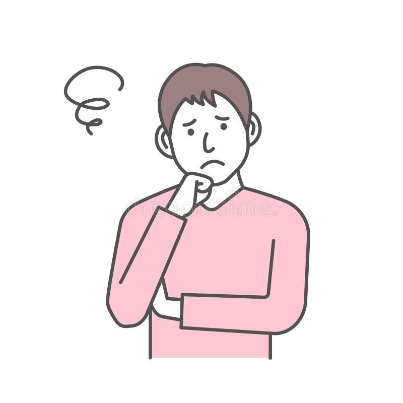 Vector Illustration of Young Man in Trouble or Confused Stock Vector ...