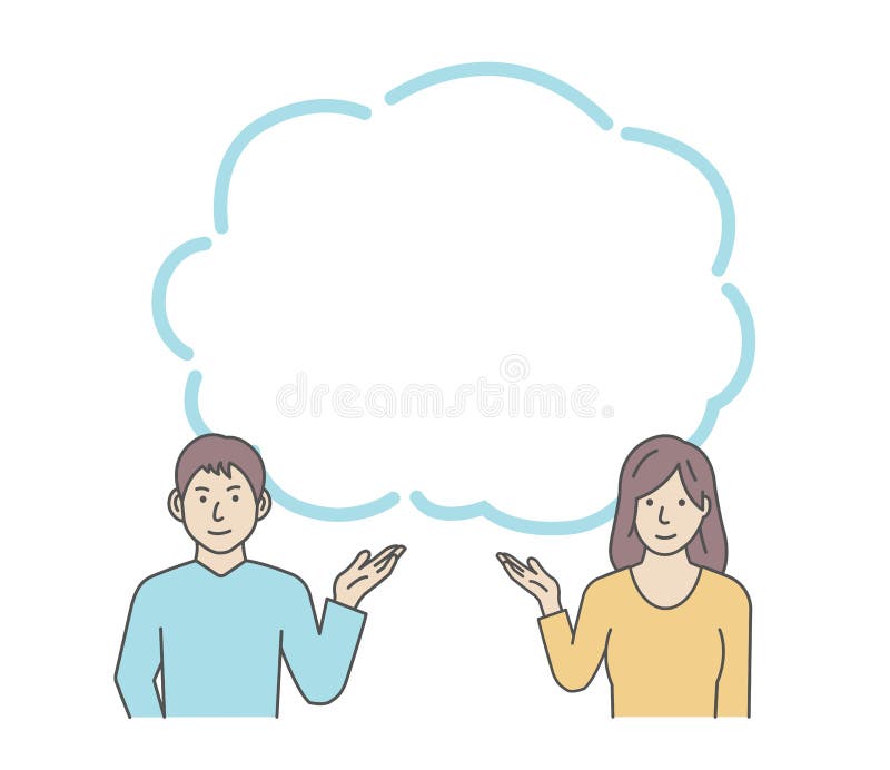 Vector Illustration of a Young Man and Woman Couple, Family Introducing ...