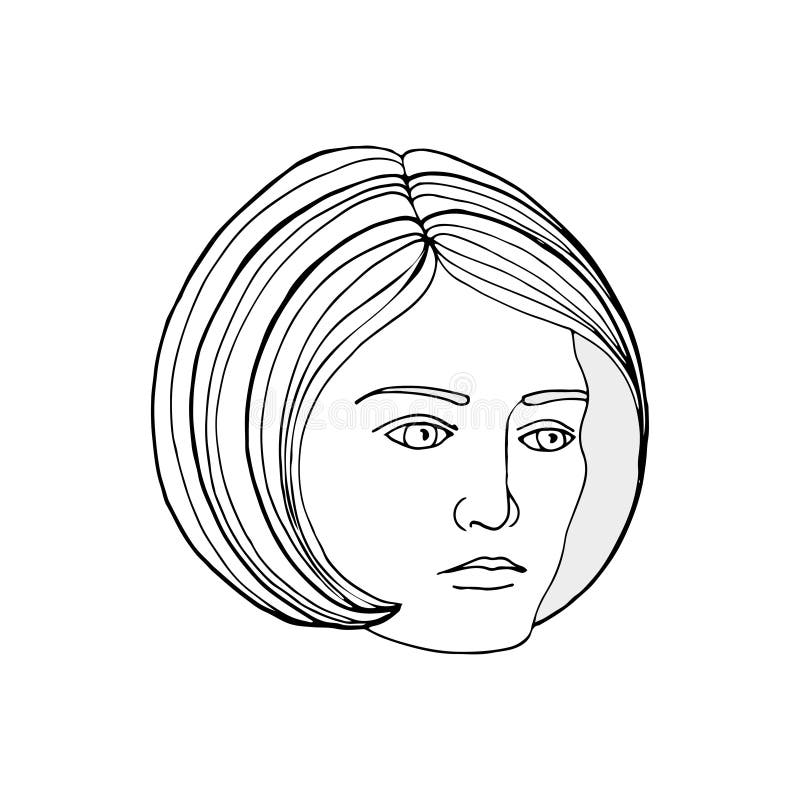 Vector Illustration Young Woman Face Stock Vector Illustration Of