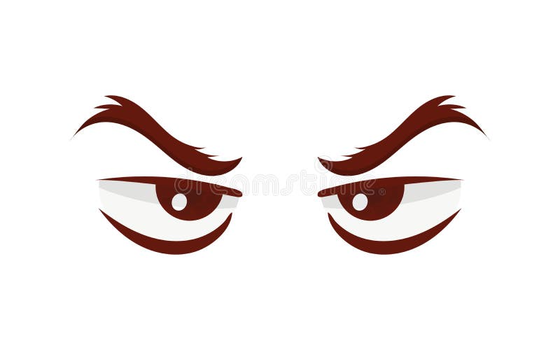 Angry Cartoon Eyes. Vector Illustration Stock Vector - Illustration of ...
