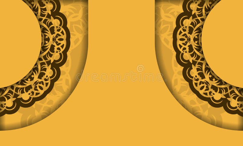 Background in Yellow Color with Greek Brown Pattern for Design Under ...