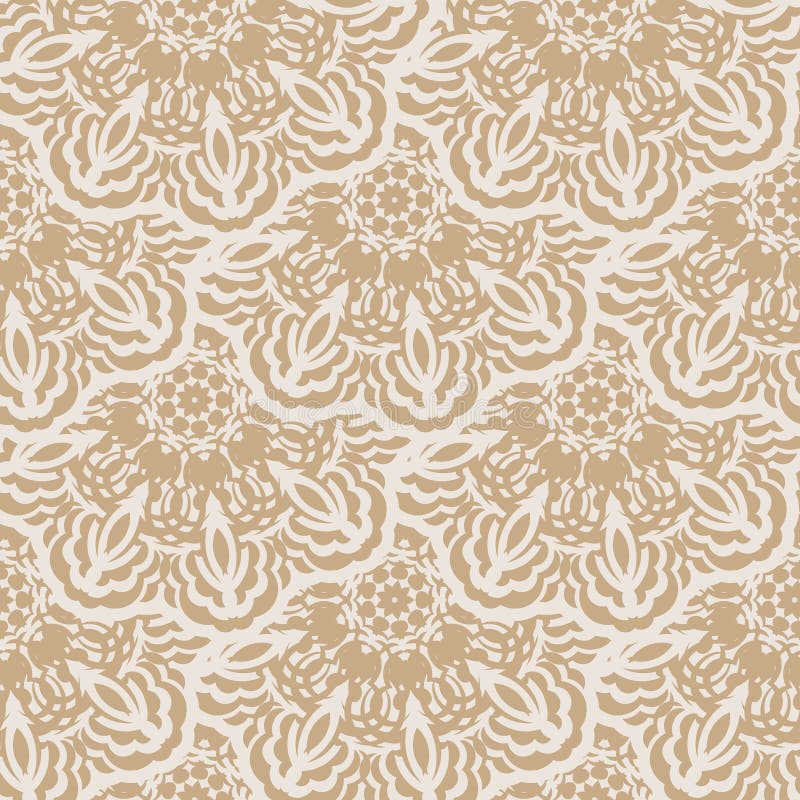 Beige Seamless Pattern with Decorative Ornaments. Good for Murals ...