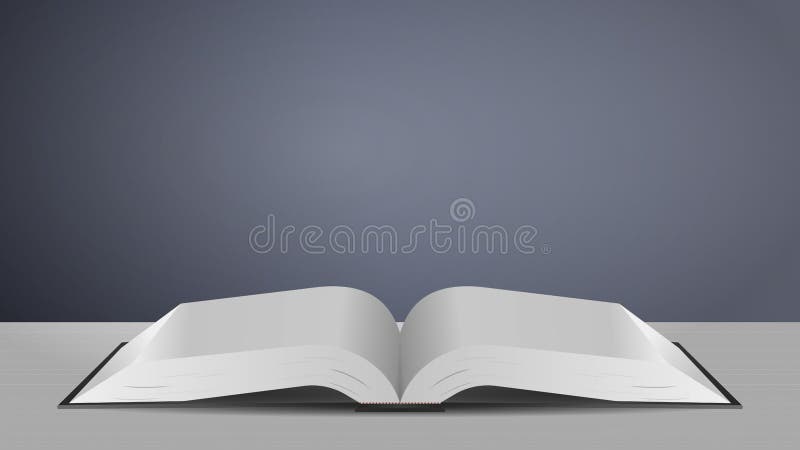 Black Open Book on the Table. Gray Background Stock Vector ...
