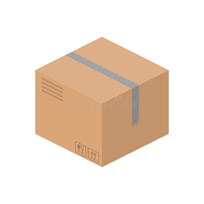 Cardboard Box Isometric. Good for Design on the Topic of Delivery and ...