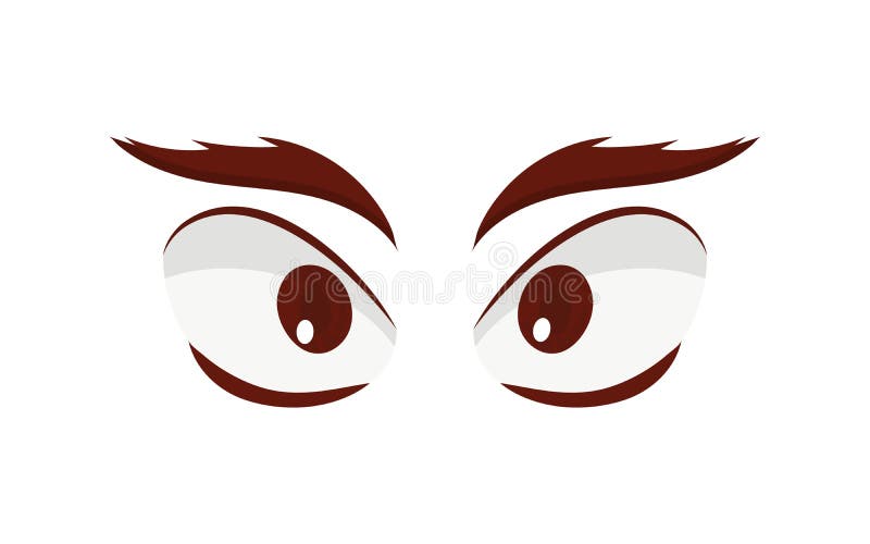 Cartoon Eyes and Eyebrows with Lashes. Isolated Vector Illustration ...