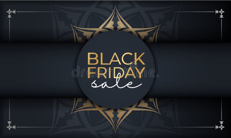 Celebratory Advertising for Black Friday Dark Blue with a Round Gold ...