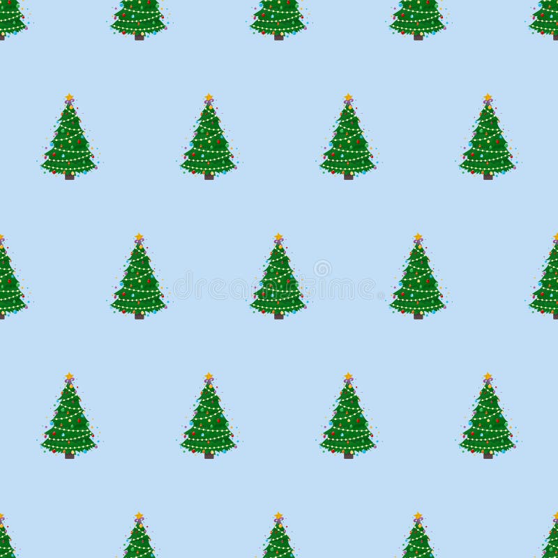 Christmas Tree Seamless Pattern. Endless Background on a Christmas ...