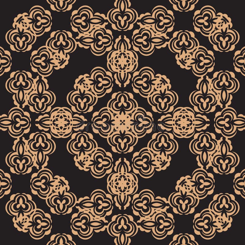 Dark Seamless Pattern with Vintage Ornament. Vector Stock Vector ...