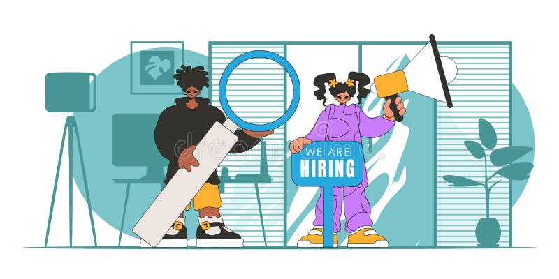 The Guy and the Girl are Workers in the Field of Human Resources. Stock ...