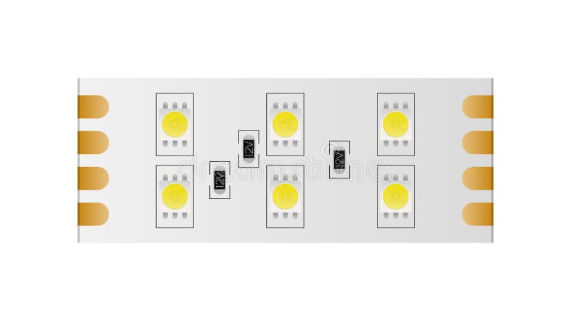 LED Strip Isolated on a White Background. LED Strip Close-up. Realistic ...