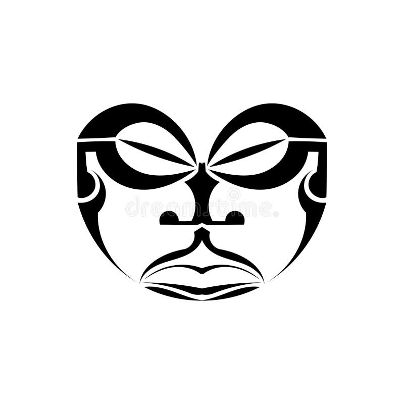 Maori Traditional Mask Isolated on White Background. Stock Vector ...