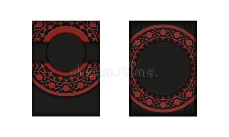 Ready-to-print Postcard Design in Black and Red Color with Luxurious ...