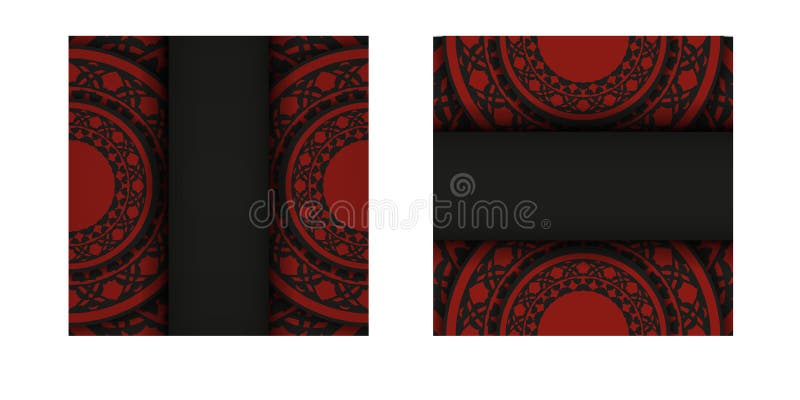 Ready-to-print Postcard Design in Black and Red Color with Luxurious ...