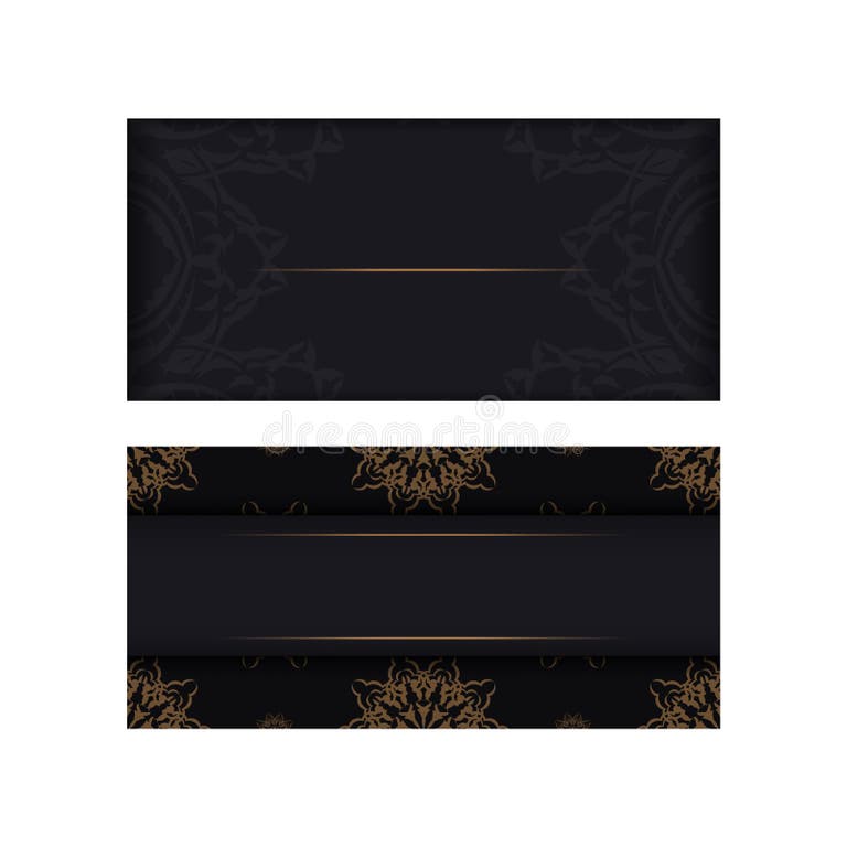 Rectangular Ready-to-print Postcard Design in Black with Luxurious ...