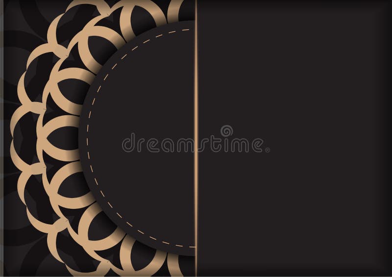 Rectangular Template for Print Design Postcard in Black Color with ...