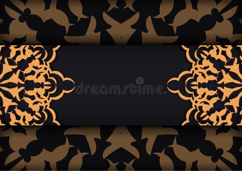 Rectangular Template for Print Design Postcards in Black Color with ...