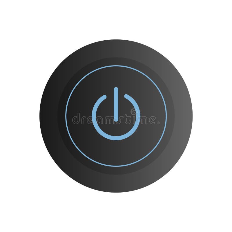 Round Black Power Button. Power Button 3d. Isolated. Vector. Stock ...