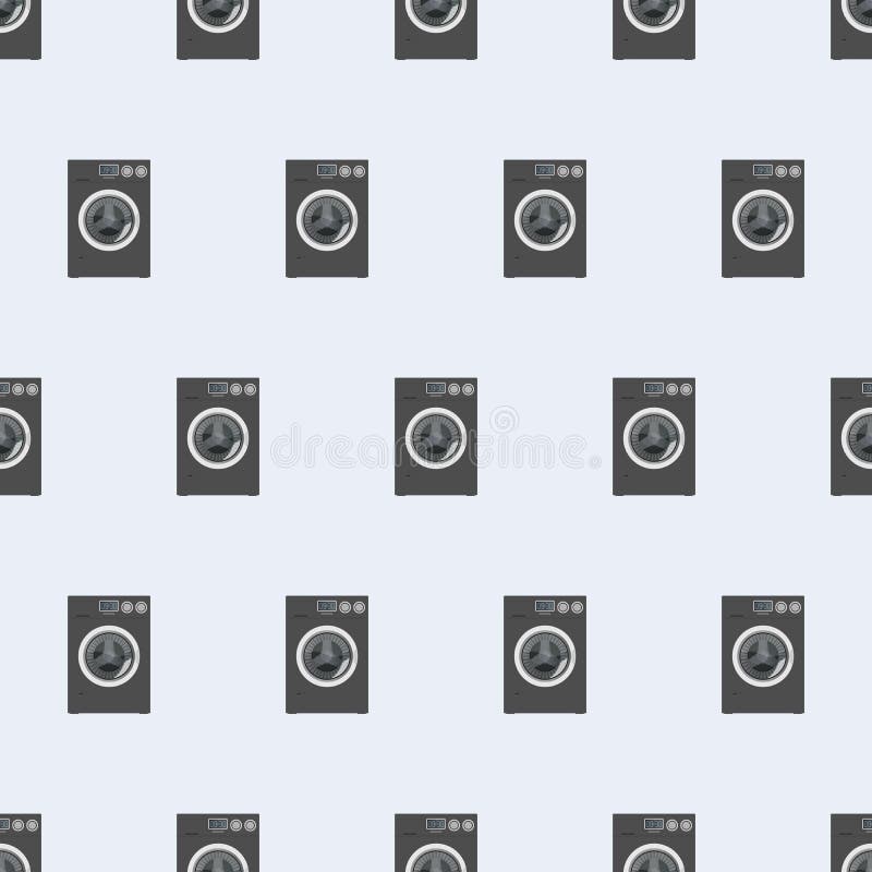 Seamless Pattern with Washing Machine. Endless Background with a ...