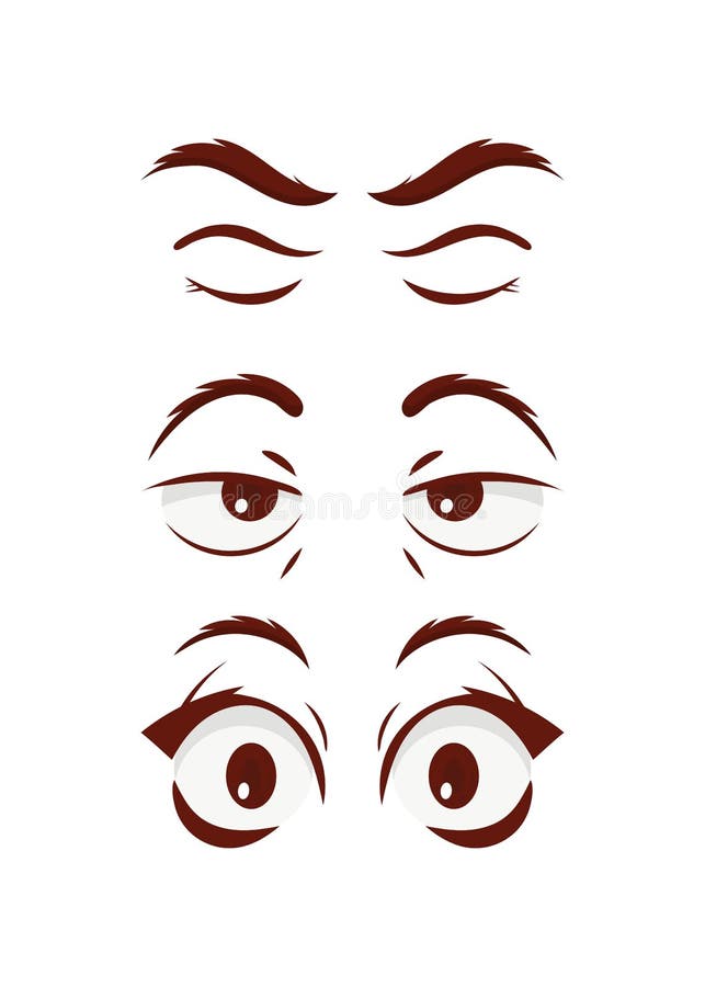 Set of Eyes in Flat Style. Isolated. Vector Illustration. Stock Vector ...