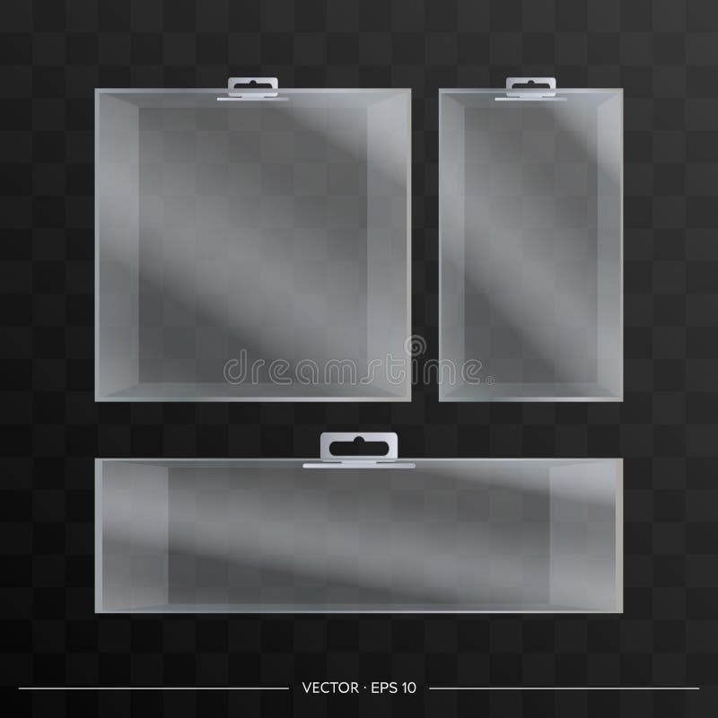 Set of Realistic Plastic Packaging Boxes with Hanging Hole. Vector ...