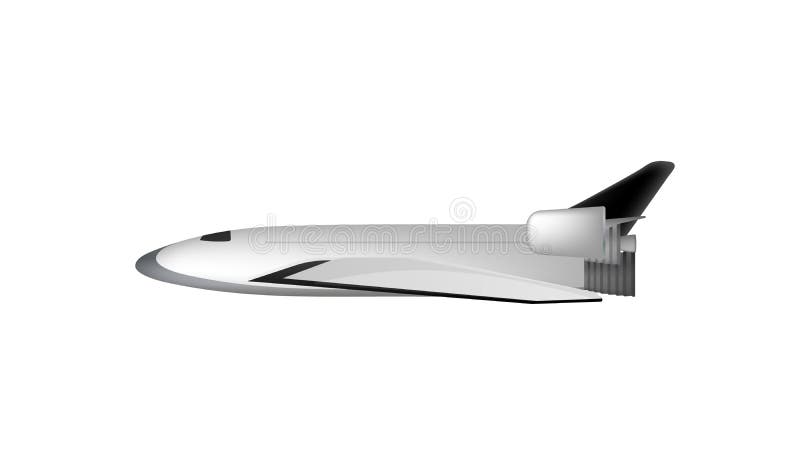 Space Shuttle. Fighter Isolated on a White Background. Side View. Space ...