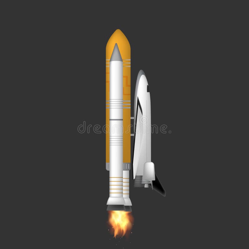 Space Shuttle. Fighter Isolated on a White Background. Side View. Space ...